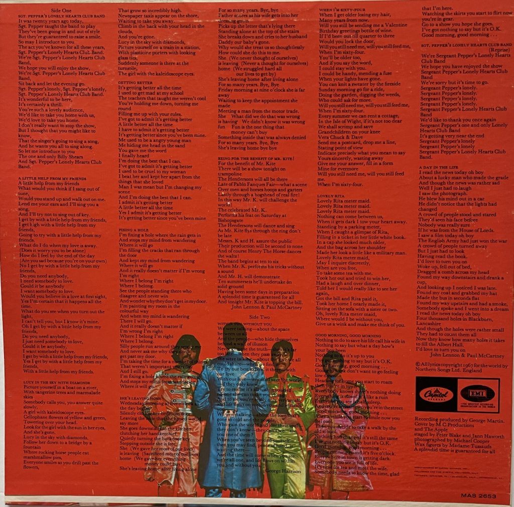 SGT PEPPER'S - Album (Mono w/Insert) - Beatle Memories