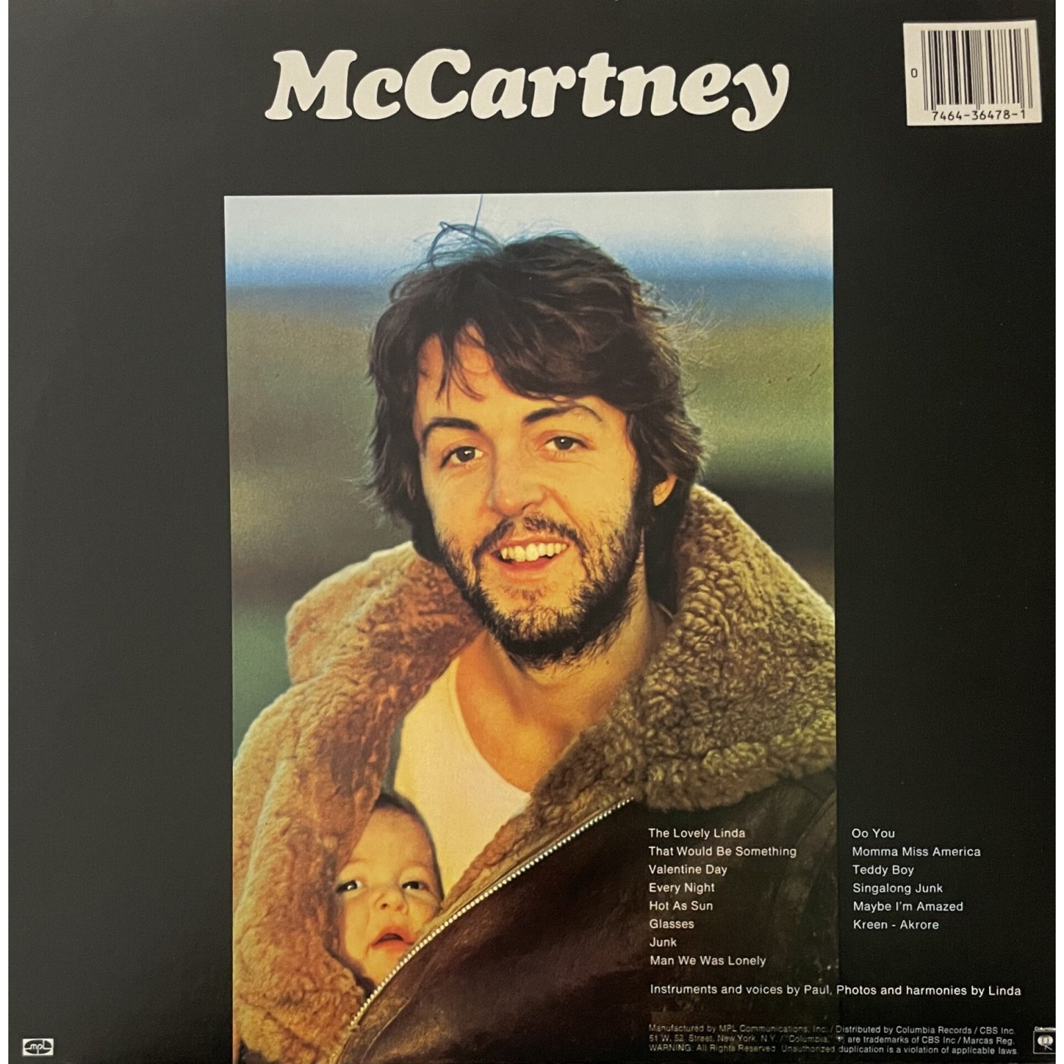 McCARTNEY - McCartney Album (Columbia) - Beatle Memories